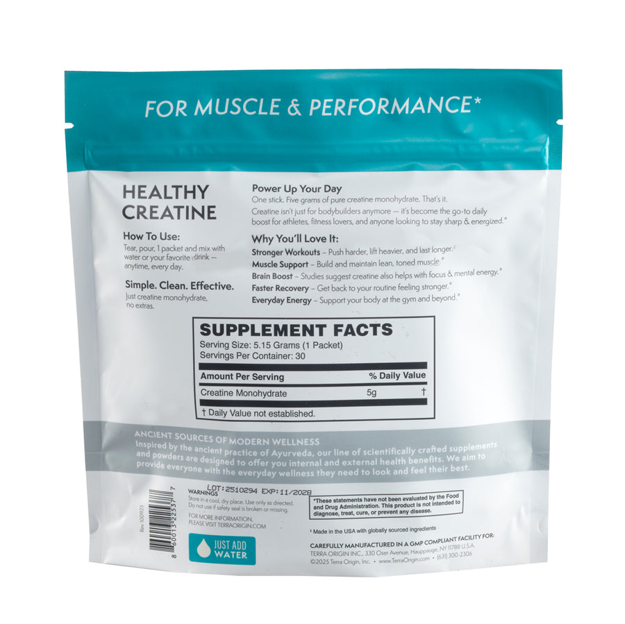 Healthy Creatine | 5g Unflavored Monohydrate – Terra Origin